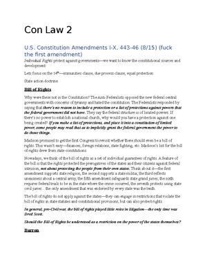 Con Law II Outline - Class Summary - CONST LAW II – FINAL OUTLINE CH 7 ...