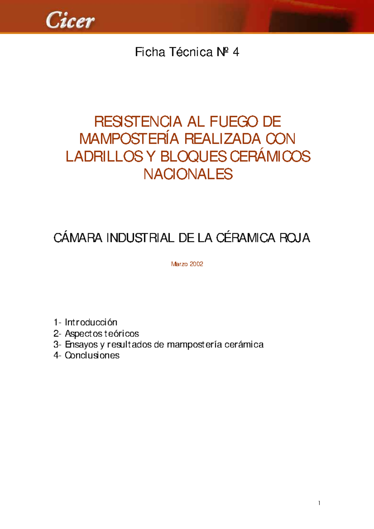 Ft4 resistencia al fuego - Ficha Técnica Nº 4 RESISTENCIA AL FUEGO DE ...