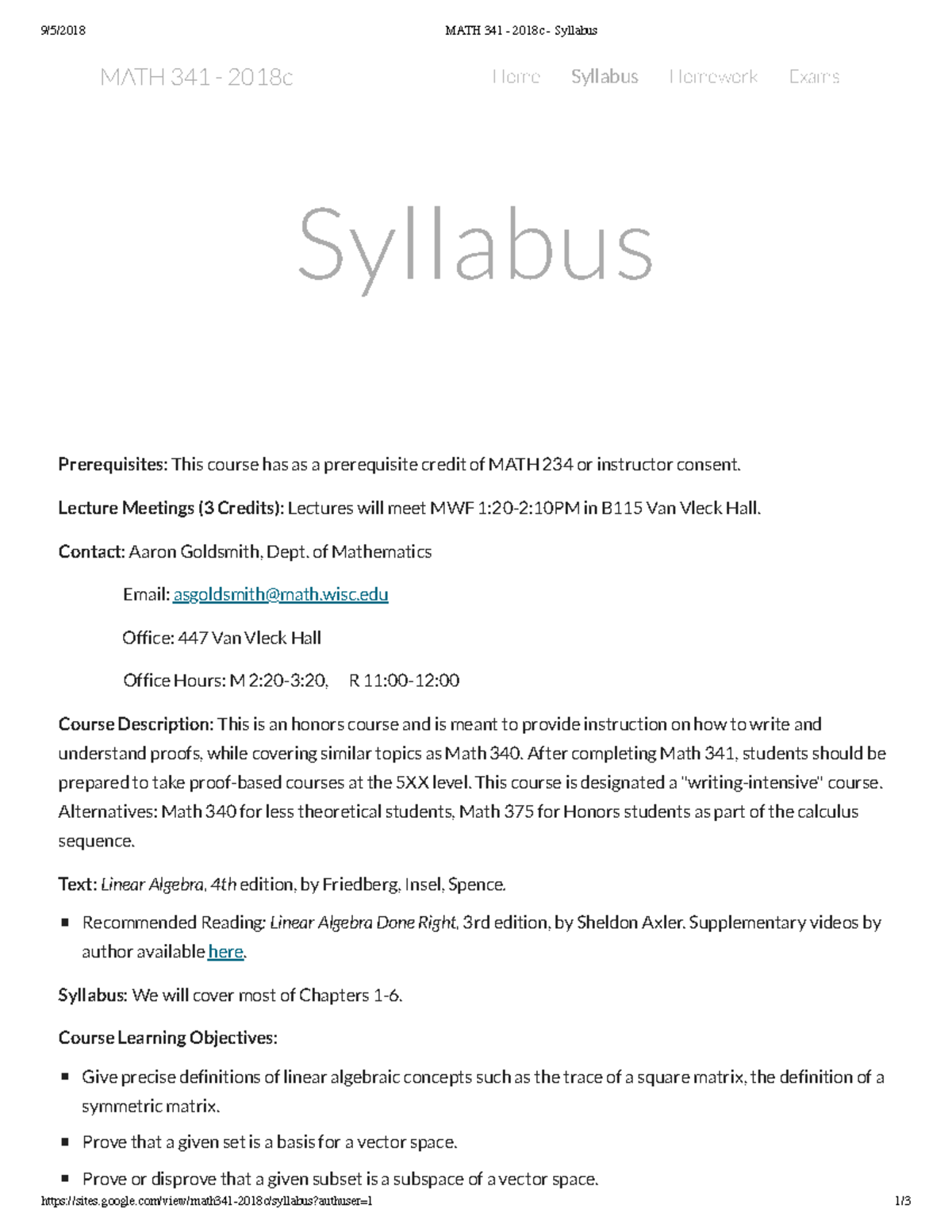 MATH 341 - 2018 c - Syllabus - MATH 341 2018c Syllabus MATH 341 2018c ...