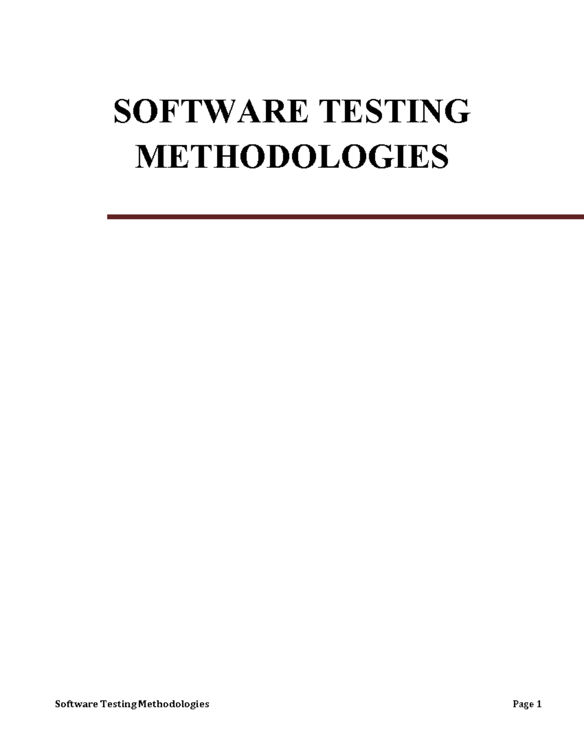 STM Digital Notes - N/A - SOFTWARE TESTING METHODOLOGIES SOFTWARE ...