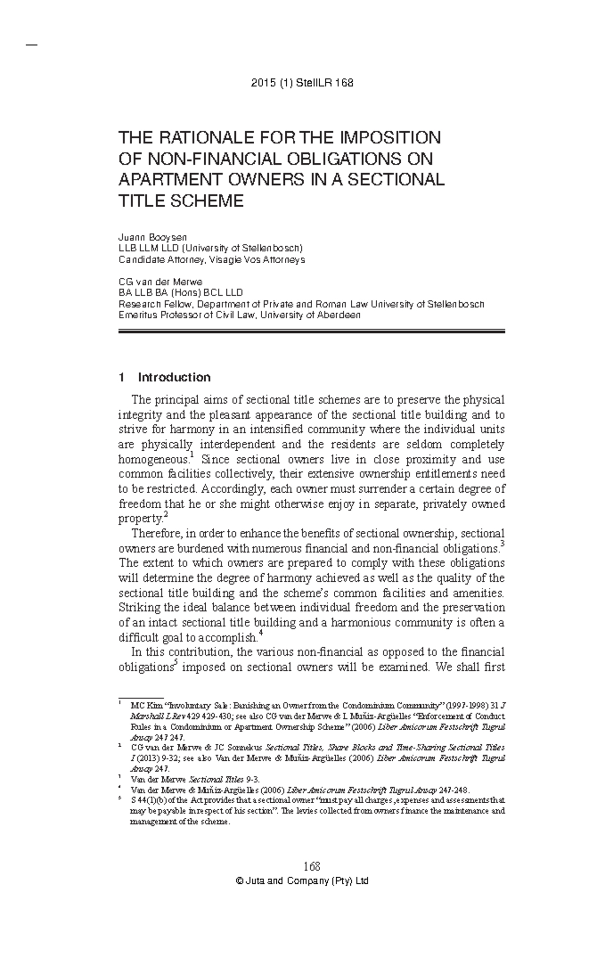 Article booysen rationale 2015 - 168 THE RATIONALE FOR THE IMPOSITION ...