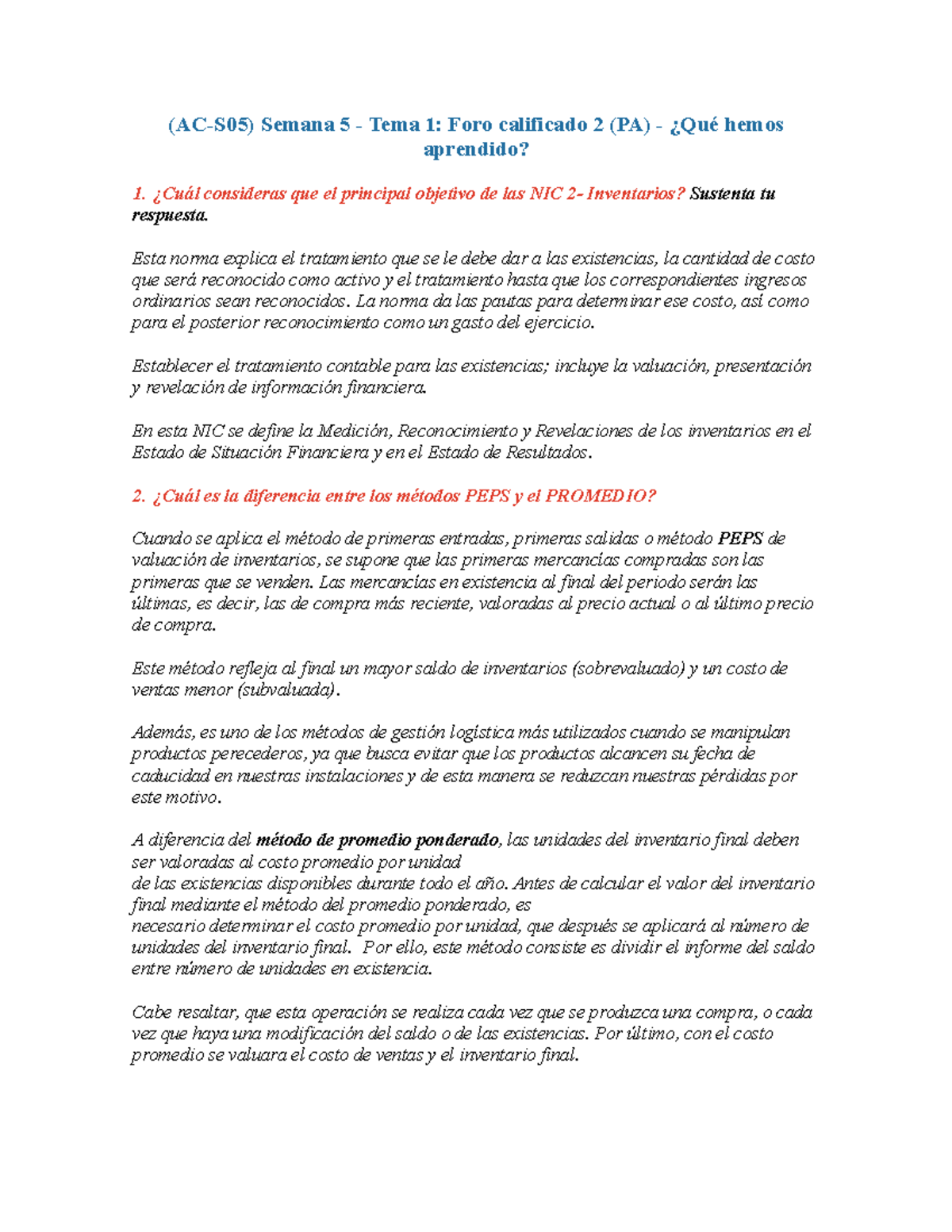 auditoria financiera 1 caso practico - cuestionario - (AC-S05) Semana 5 - Tema 1: Foro ...