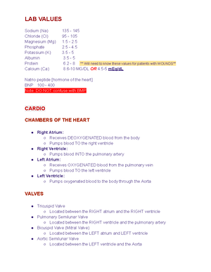 Med-Surg Cardio - Summary - Med-surg II Cardio l 48: Cardiovascular ...