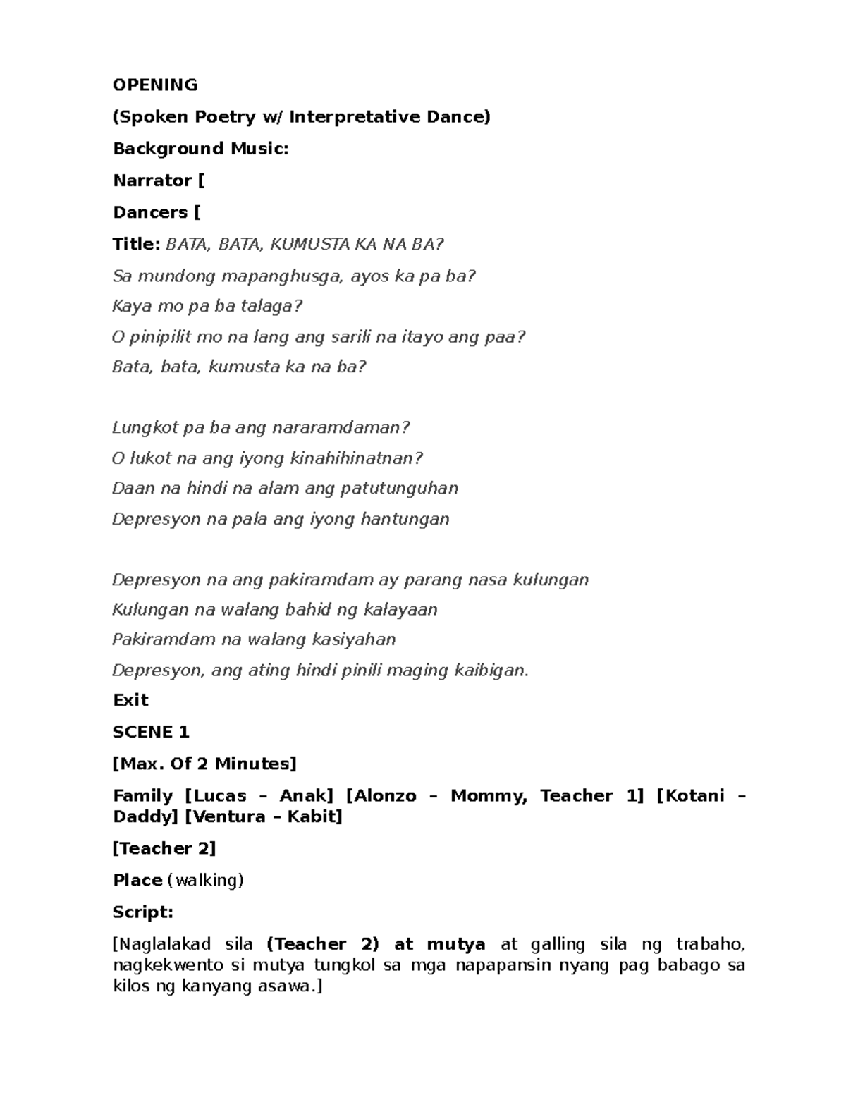 3A- Script - ccc - OPENING (Spoken Poetry w/ Interpretative Dance ...