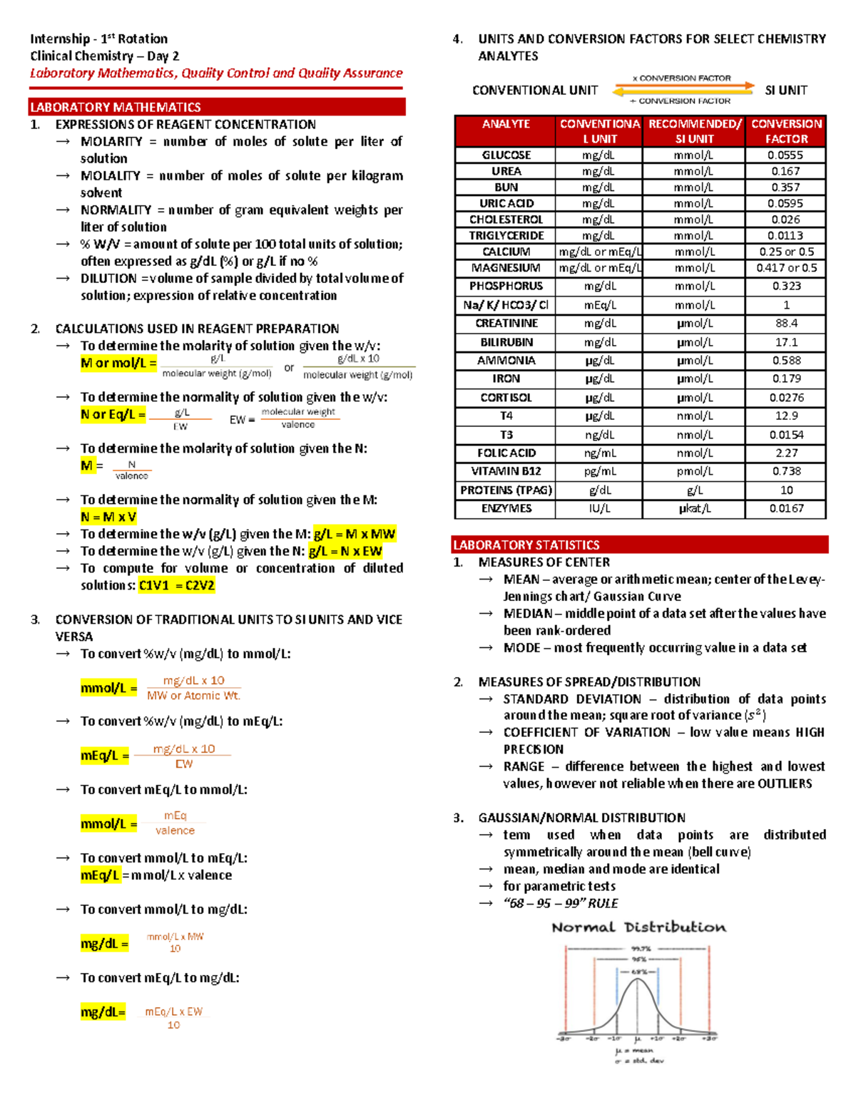 Laboratory Mathematics, Quality Control and Quality Assurance ...