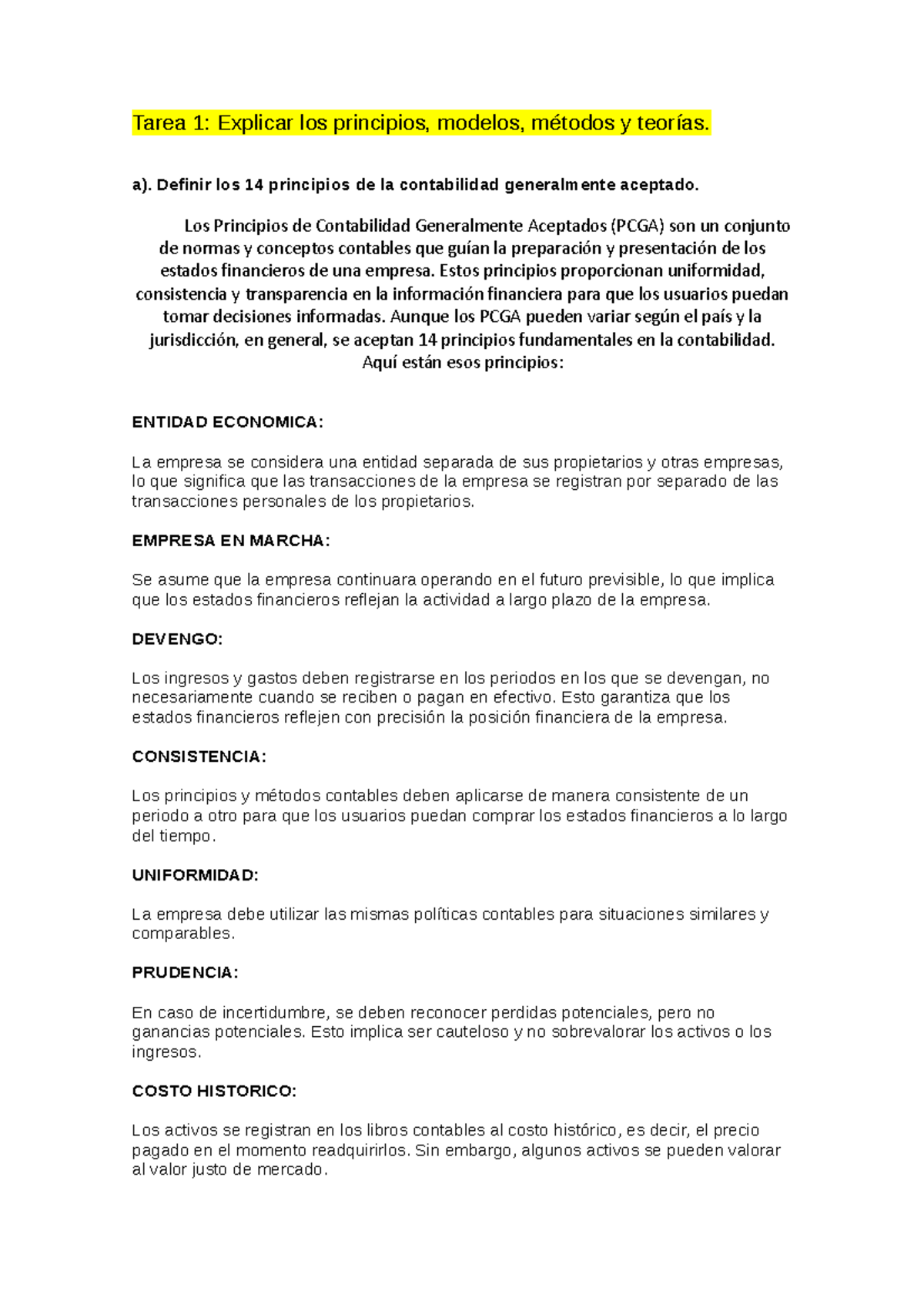 Tarea 1 - swx - Tarea 1: Explicar los principios, modelos, métodos y teorías. a). Definir los 14 ...