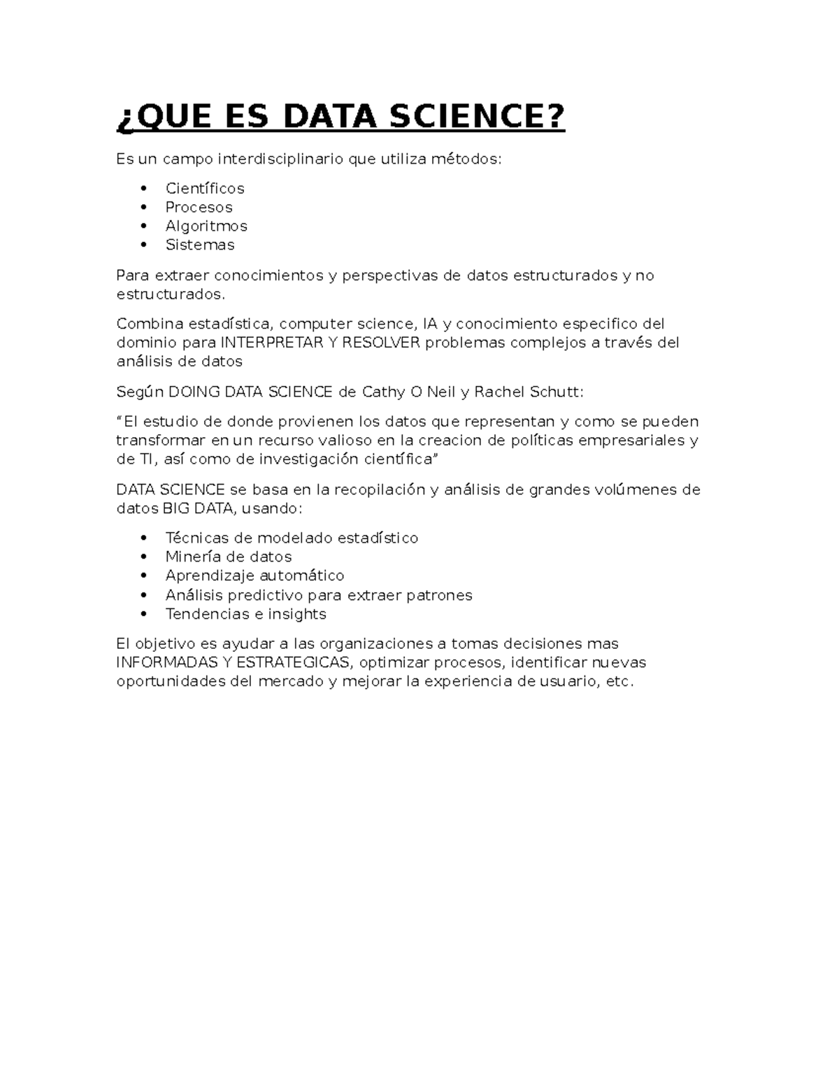 QUE ES DATA Science - ¿QUE ES DATA SCIENCE? Es un campo ...