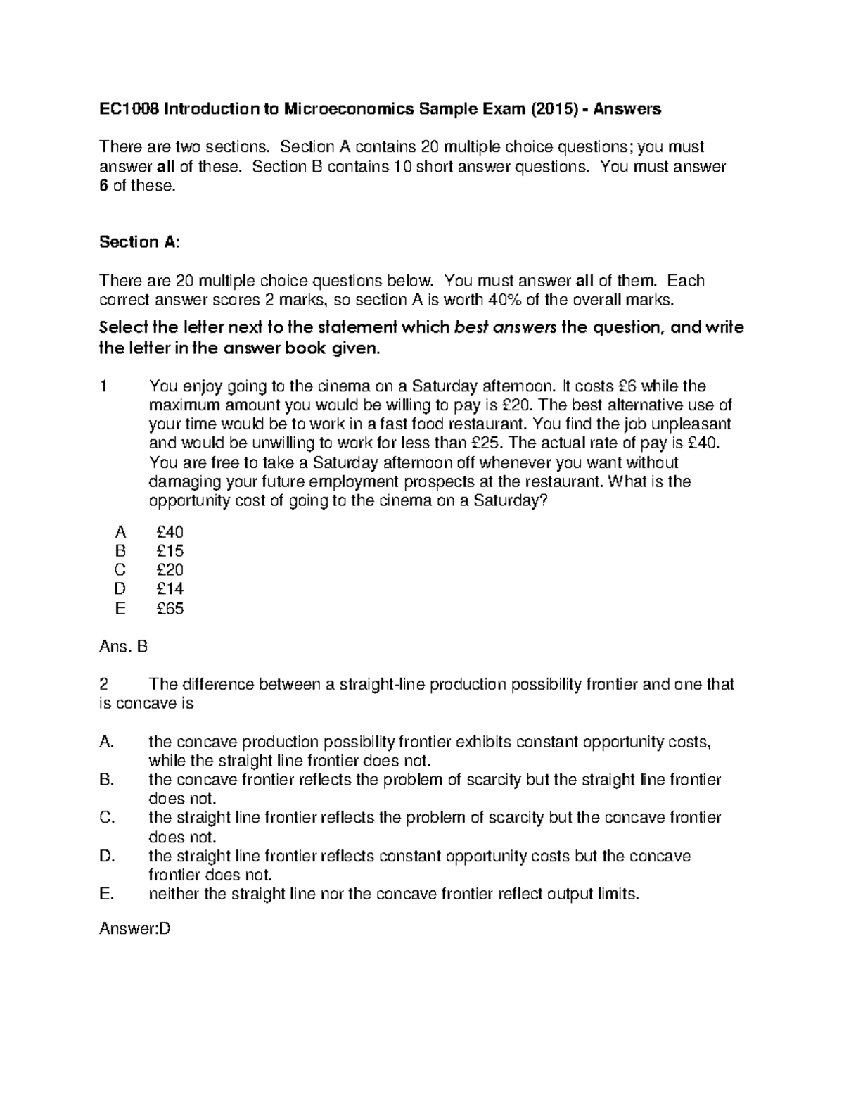 Ec1008 sampleexam sol new - EC 10 08 Introduction to Microeconomics ...