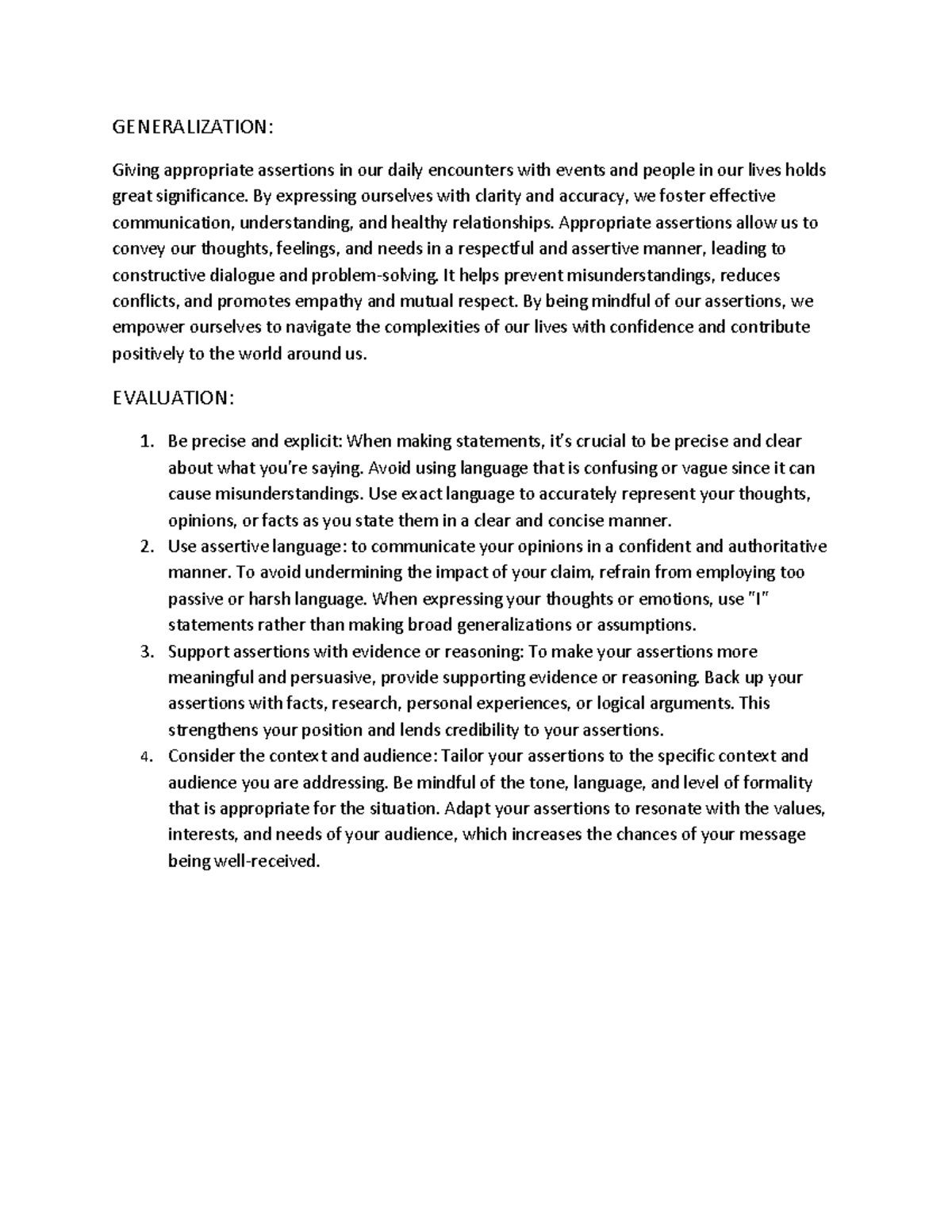 RAWS - Reading and writing - GENERALIZATION: Giving appropriate ...