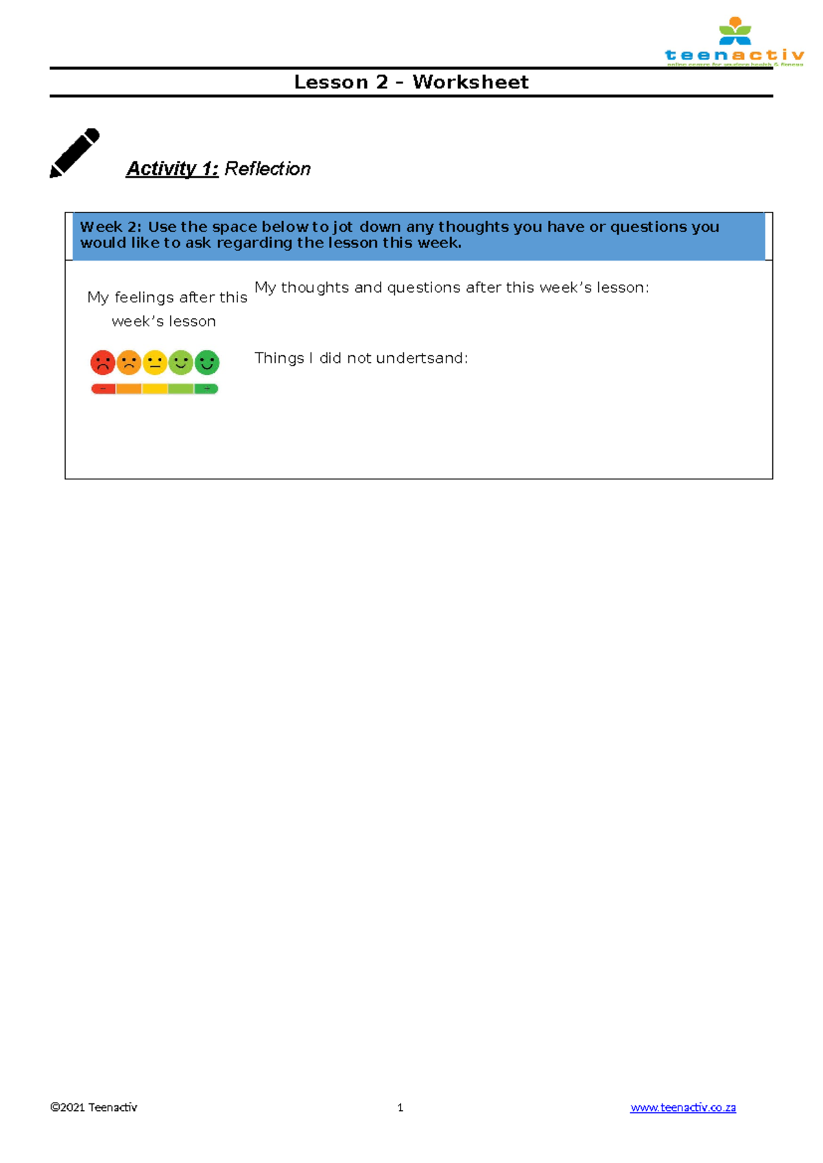 6 Lesson 2 - Worksheet - LO notes - Lesson 2 – Worksheet Activity 1 ...