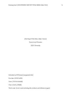PSY305 WEEK 2 Clinical Assessment Notes - WEEK 2: CLINICAL ASSESSMENT ...
