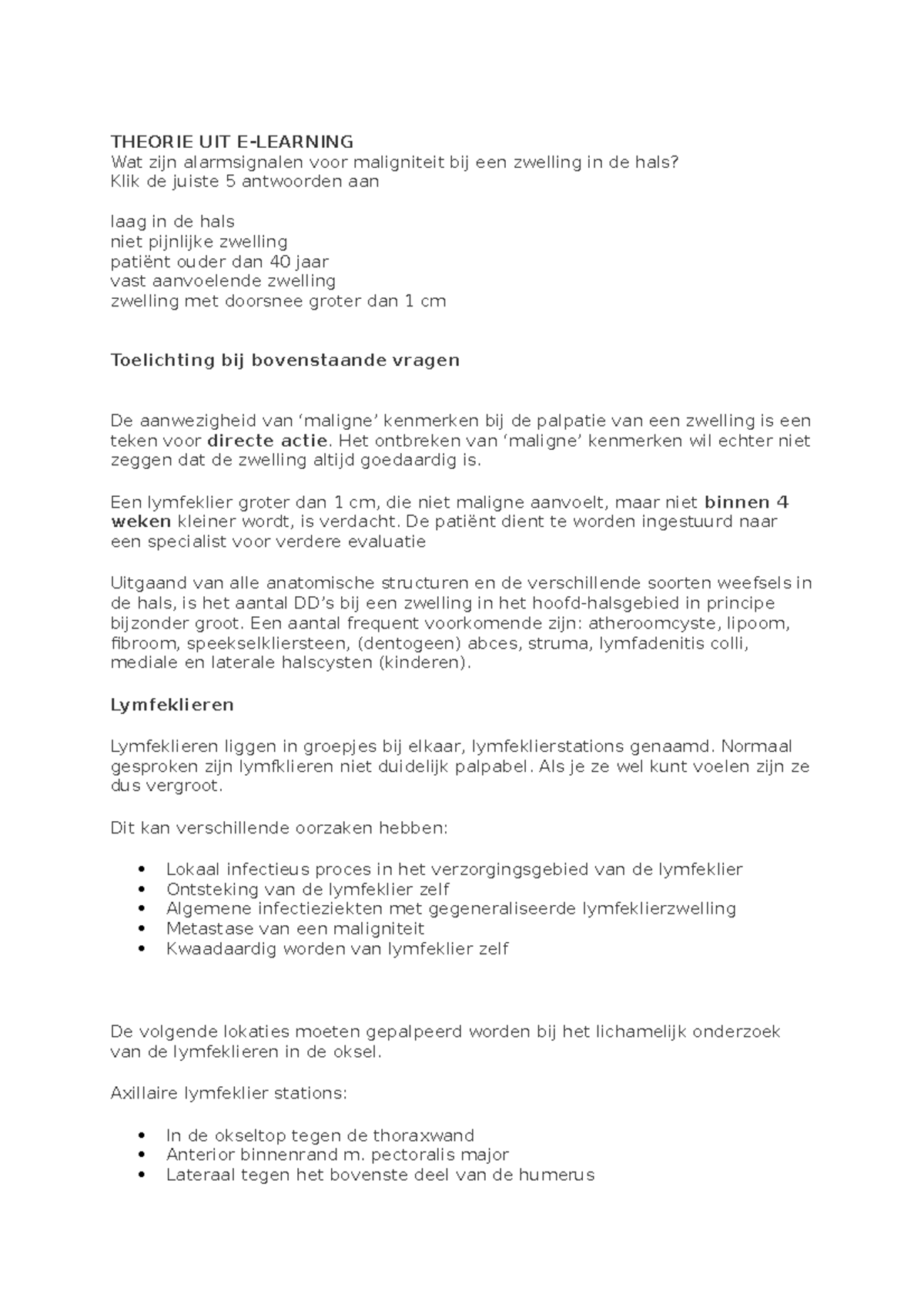 LO Hals en lymfeklieren voorbereidende vragen 2022-2023 - THEORIE UIT E ...