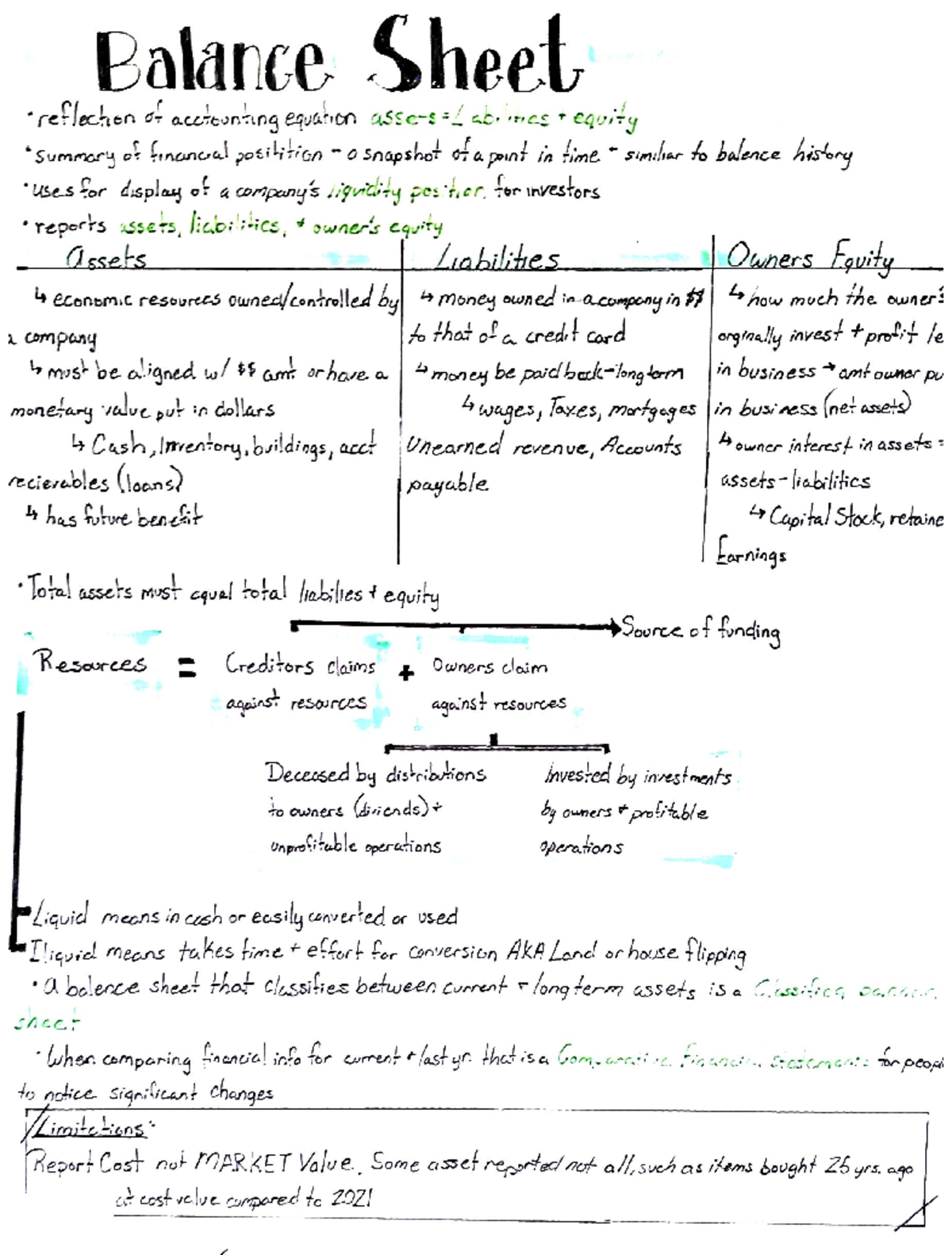 Mod. 3, Lesson 8 The Balance Sheet for you to know. - Balance Sheet 4 ...