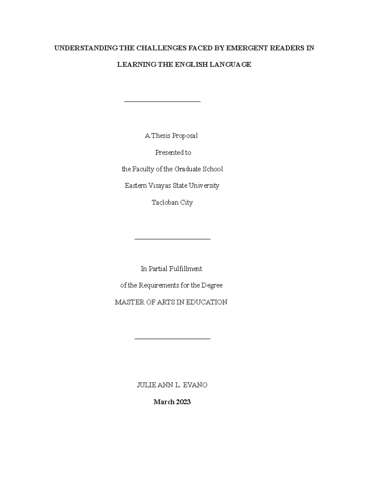 Complete-Thesis-Proposal - UNDERSTANDING THE CHALLENGES FACED BY ...