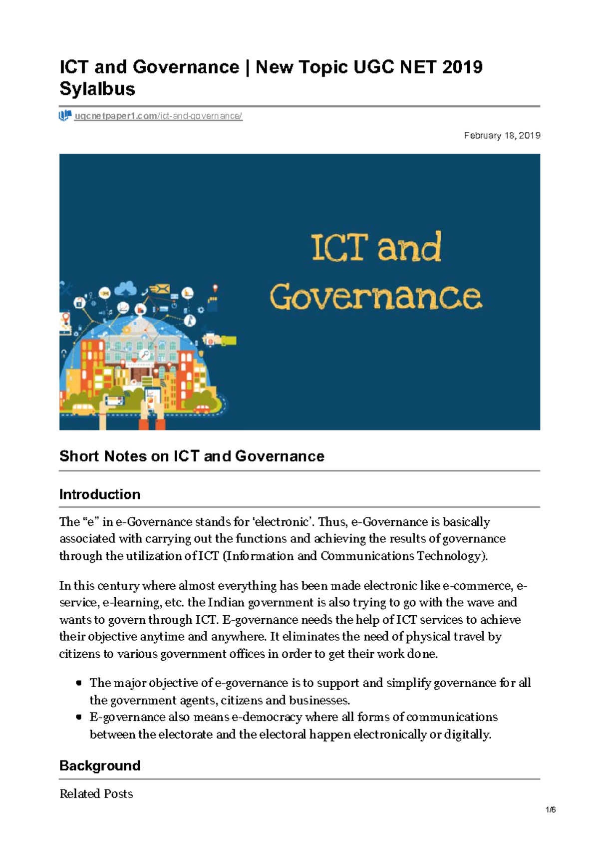 ICT and Governance New Topic UGC NET ICT Part 4 - February 18, 2019 ICT ...