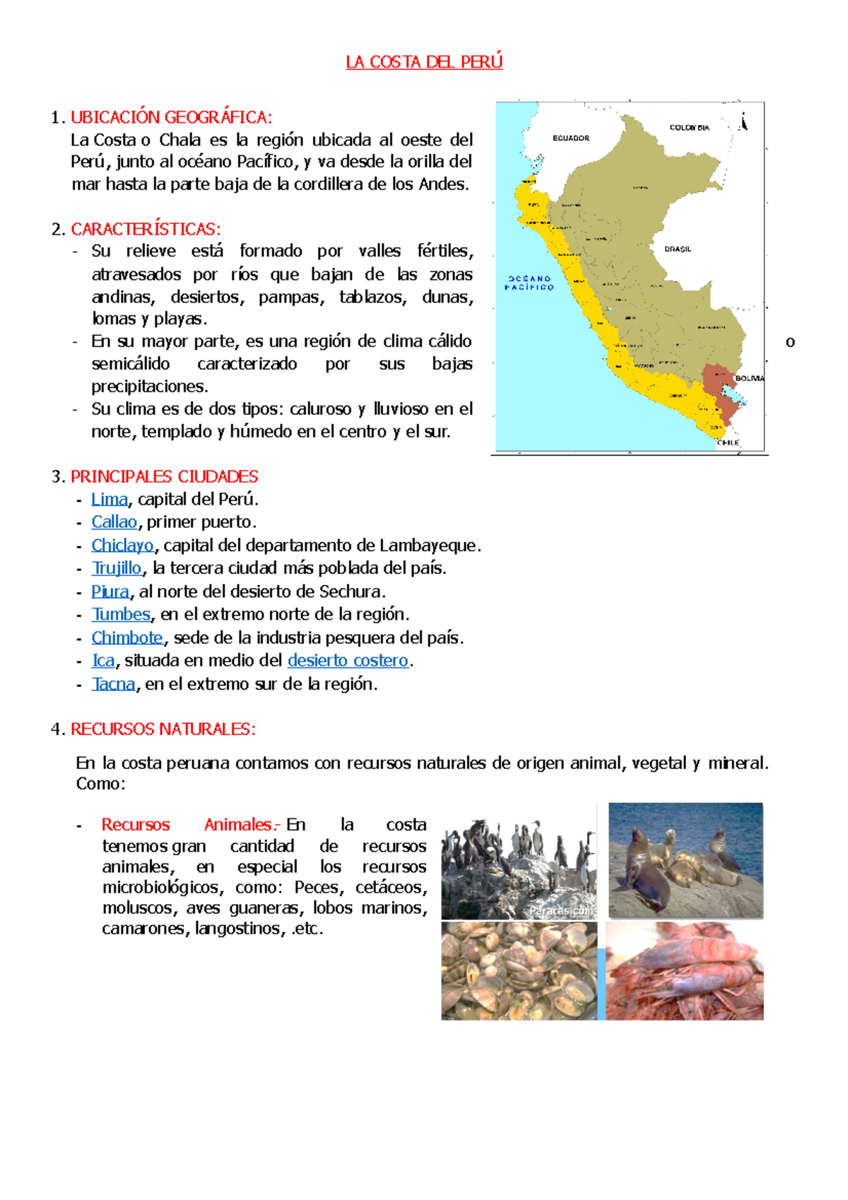 LA Costa DEL PERÚ.docx exposición - LA COSTA DEL PERÚ 1. UBICACIÓN ...