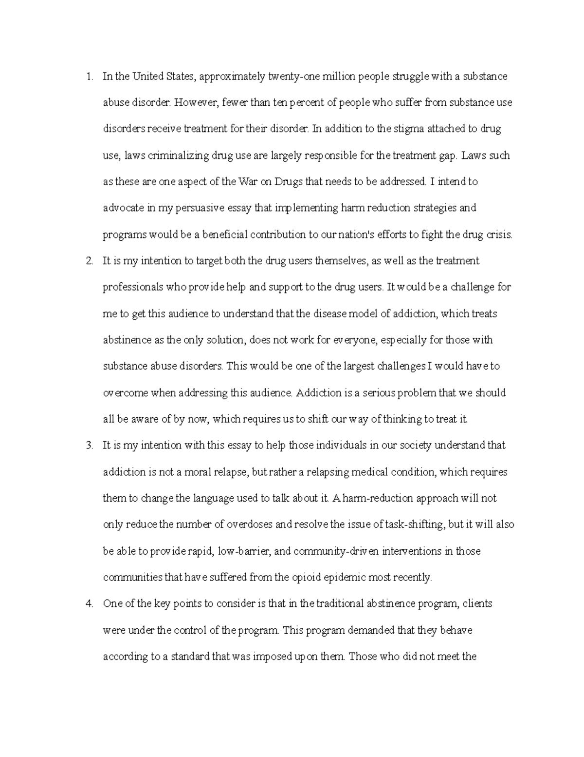 ENG-123 Project One - Writing plan for persuasive essay on harm ...