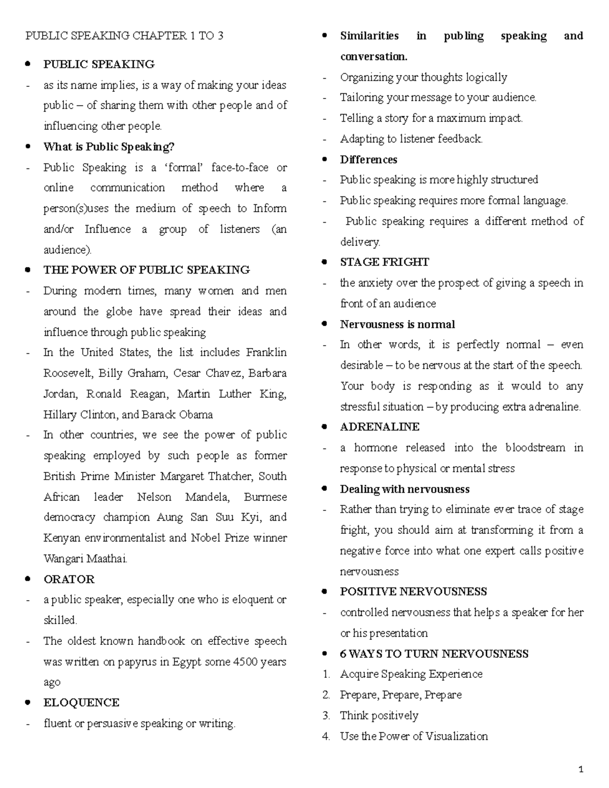 Public Speaking - PUBLIC SPEAKING CHAPTER 1 TO 3 PUBLIC SPEAKING - as ...