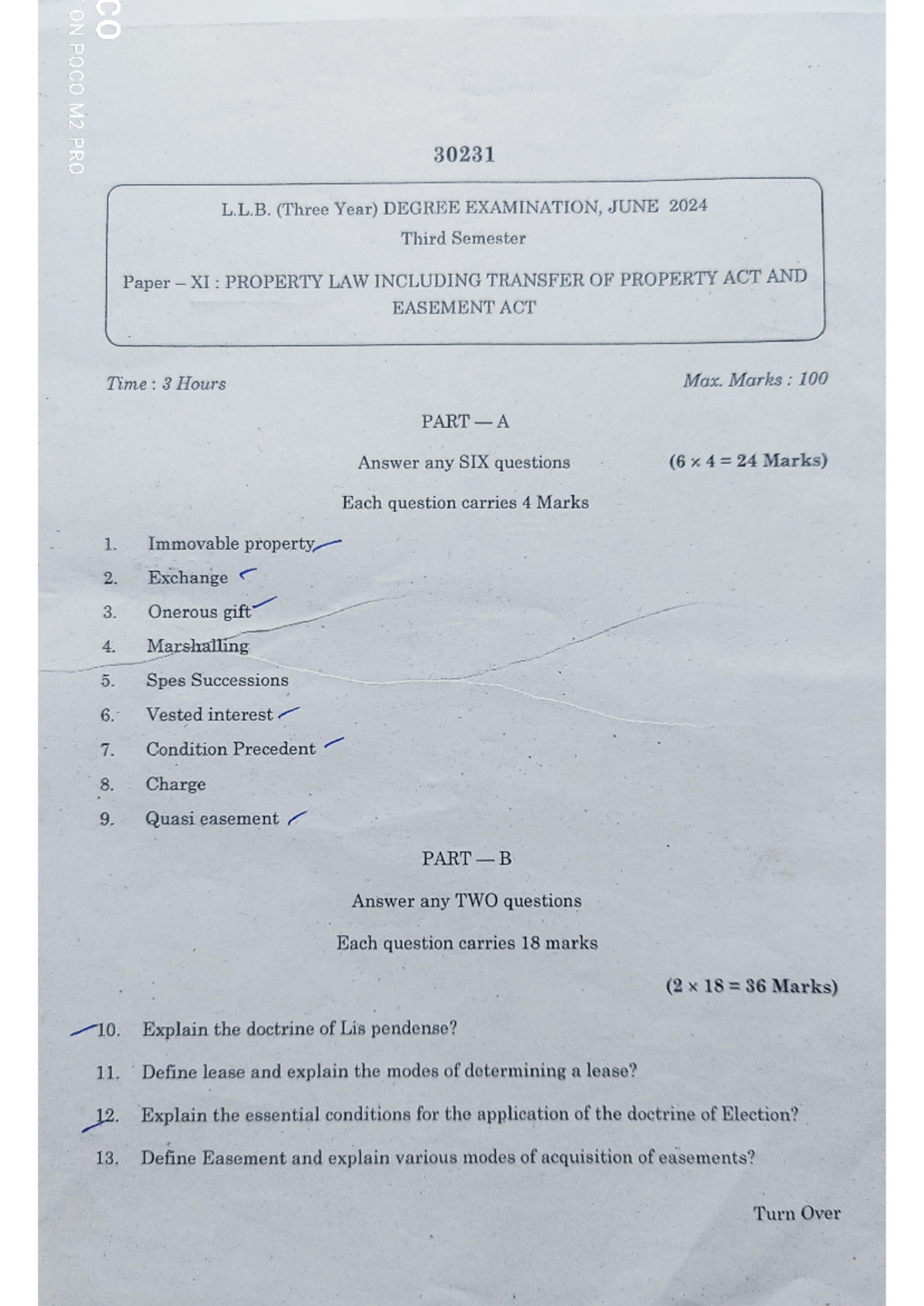 LLB 3rd sem June2024 - 3rd semester - CO 30231 L.L. (Three Year) DEGREE ...