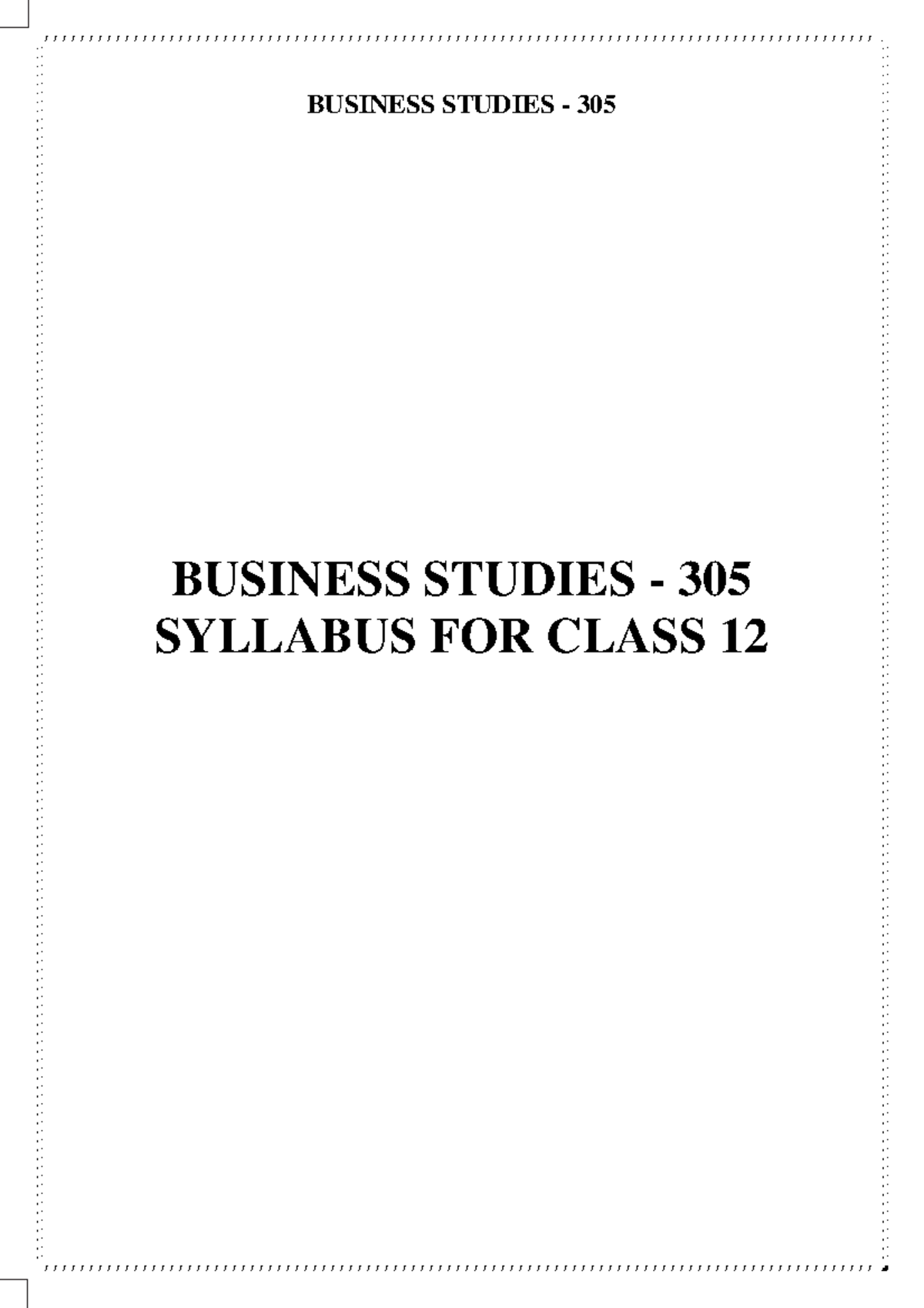 305 Business Studeis - BUSINESS STUDIES - BUSINESS STUDIES - SYLLABUS ...