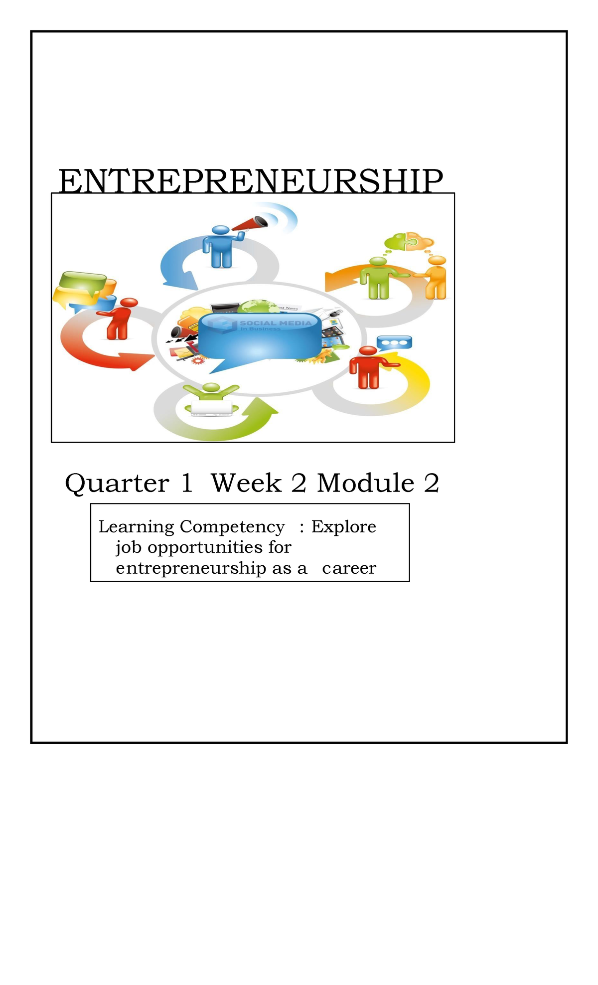 Enterprenuership 12 Q1 W2 Mod2 Final N TO - Quarter 1 Week 2 Module 2 ...