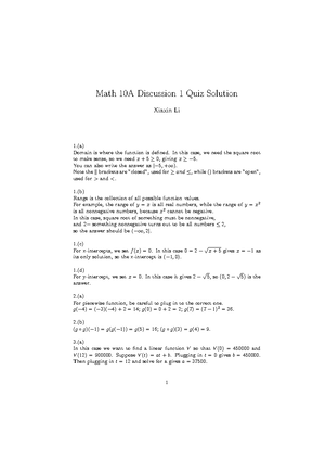 LE Notes (Weeks 1-3) - MATH 10A 04 03 23 LEI A function f is a rule ...