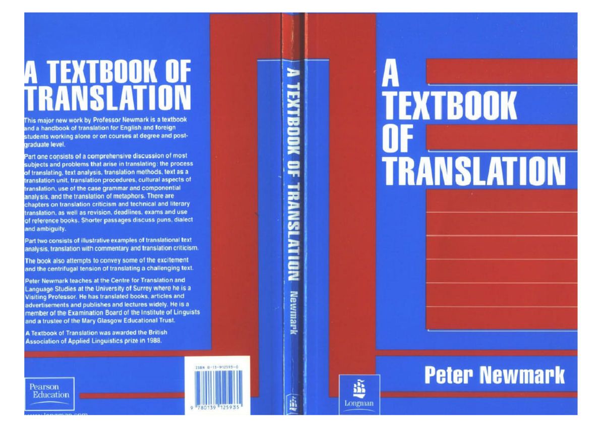 Peter Newmark - Textbook Of Translation - CHAPTER 1 Introduction My ...