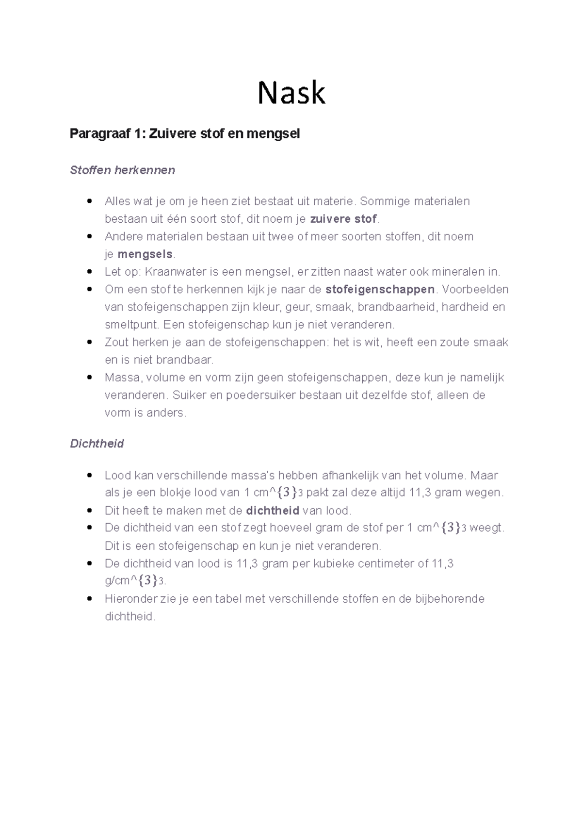 Na - hoi - Nask Paragraaf 1: Zuivere stof en mengsel Stoffen herkennen ...
