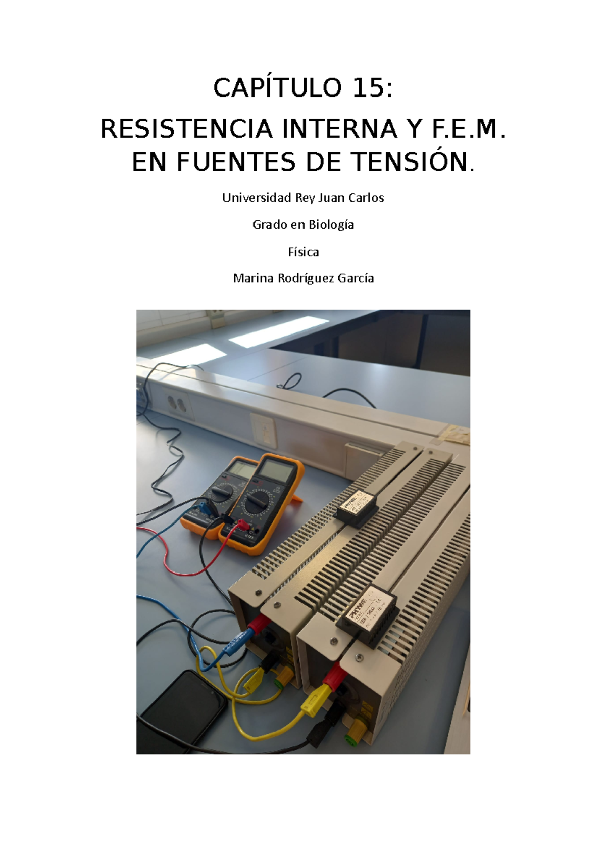RESISTENCIA INTERNA Y F.E.M. EN FUENTES DE TENSIÓN. - CAPÍTULO 15 ...
