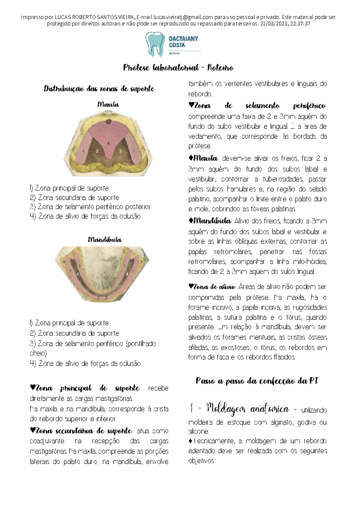 Protese Total Laboratorial -Passo a Passo Passei Direto - protegido por ...