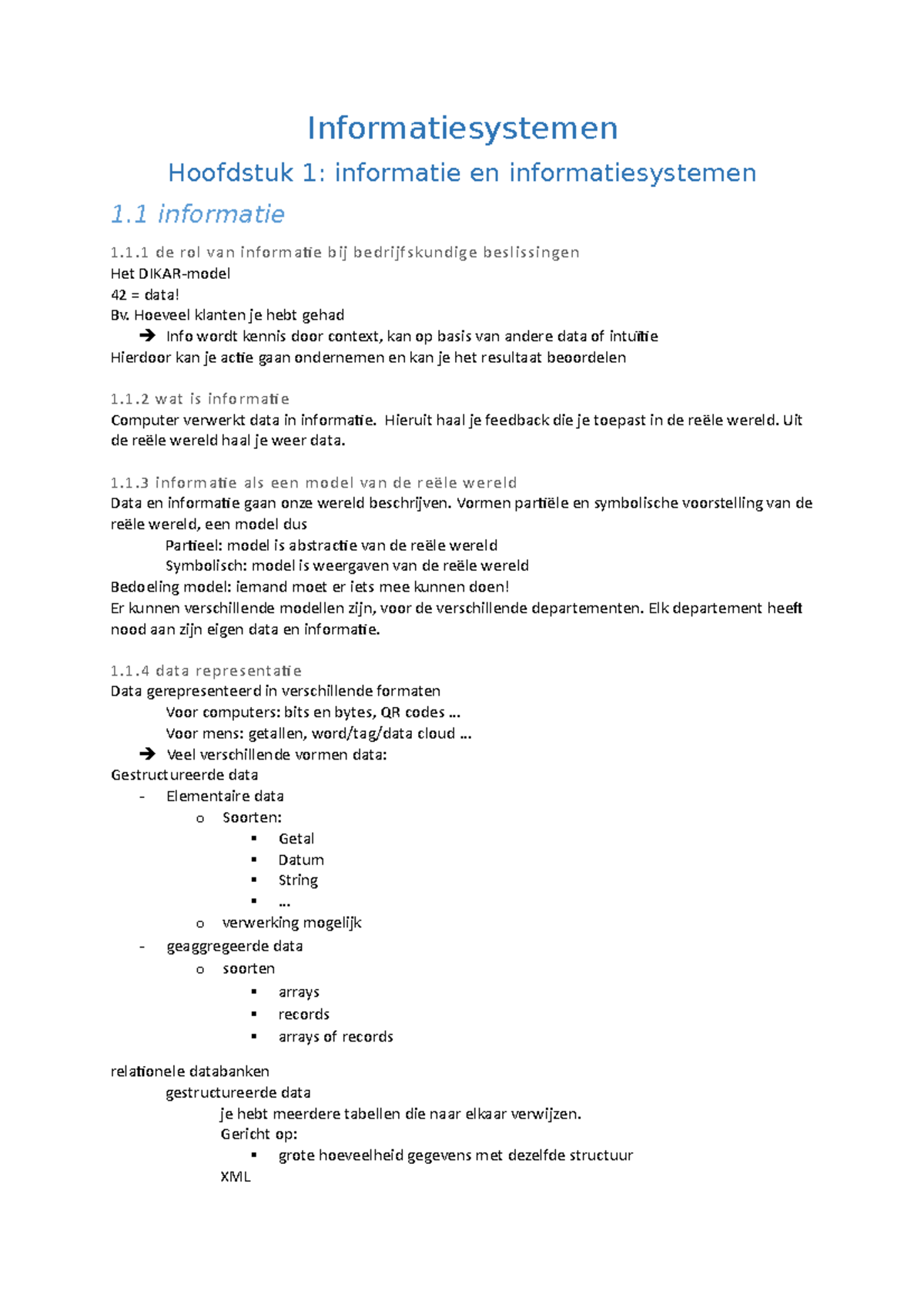 Informatiesystemen - 1 de rol van informati e bij bedrijfskundige ...
