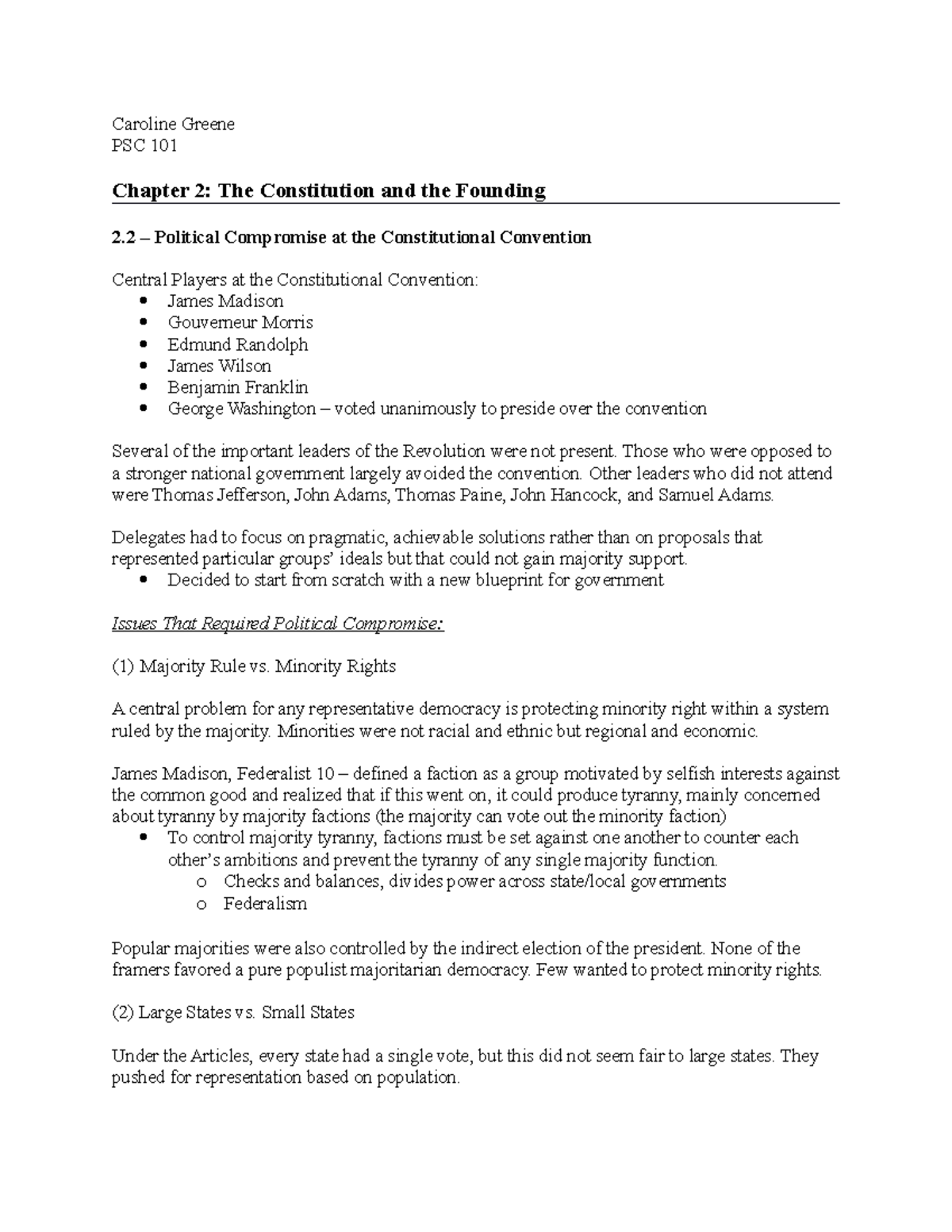 2.2 - Political Compromise at the Constitutional Convention - Caroline ...