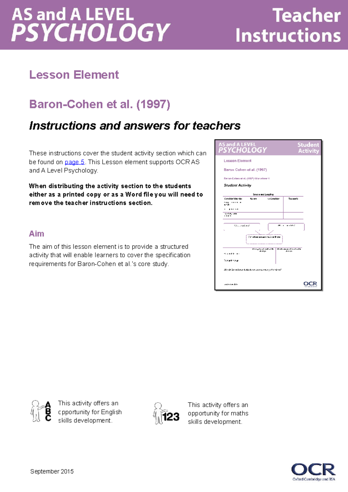 261325 baron cohen et al lesson element - September 2015 Lesson Element ...