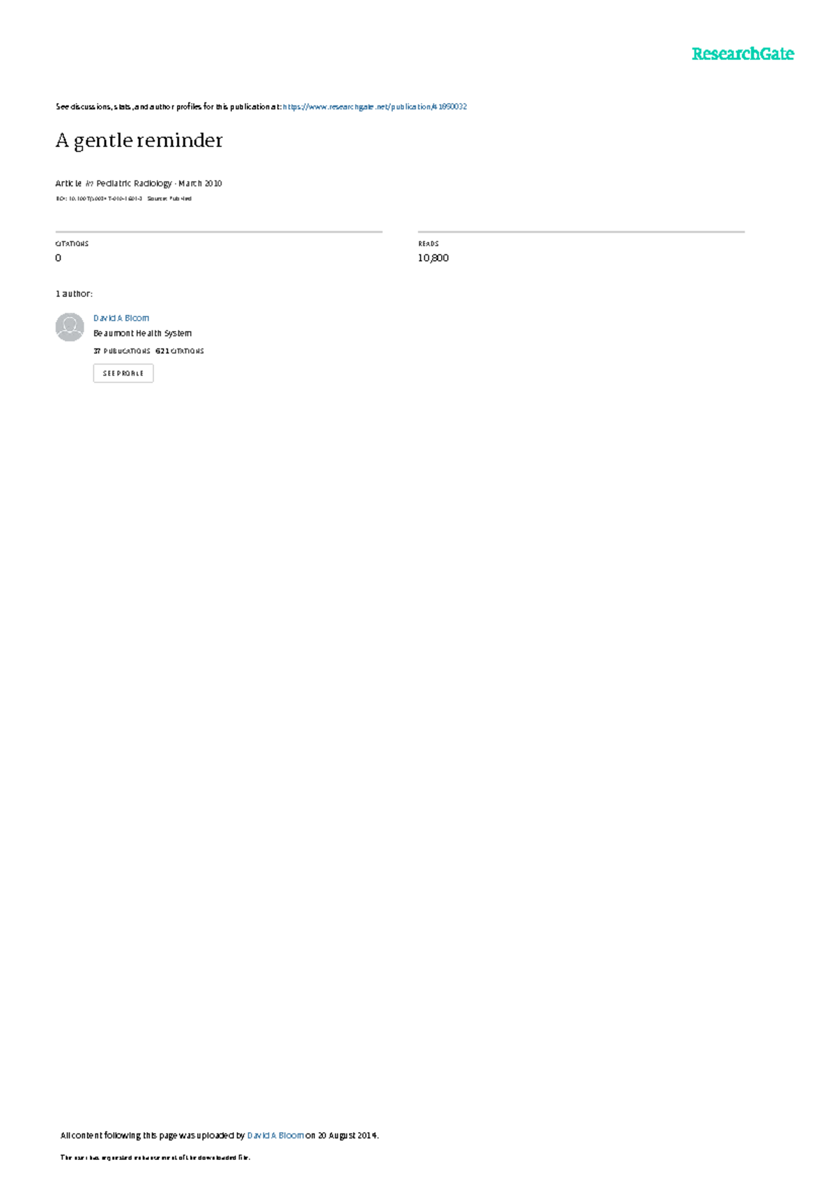 A gentle reminder - Homl - See discussions, stats, and author profiles ...