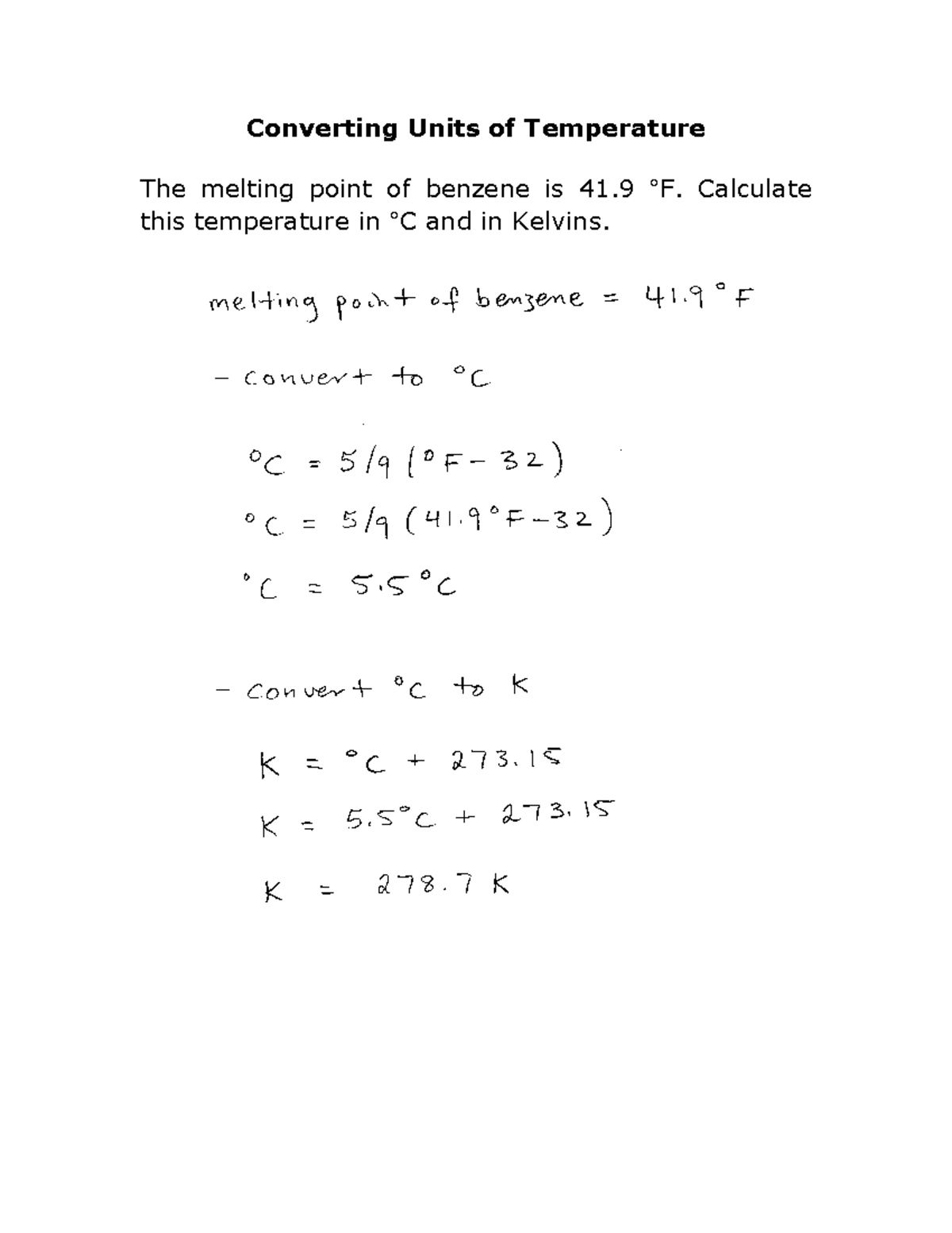 Chapter 1 in class worked examples solutions - Converting Units of ...