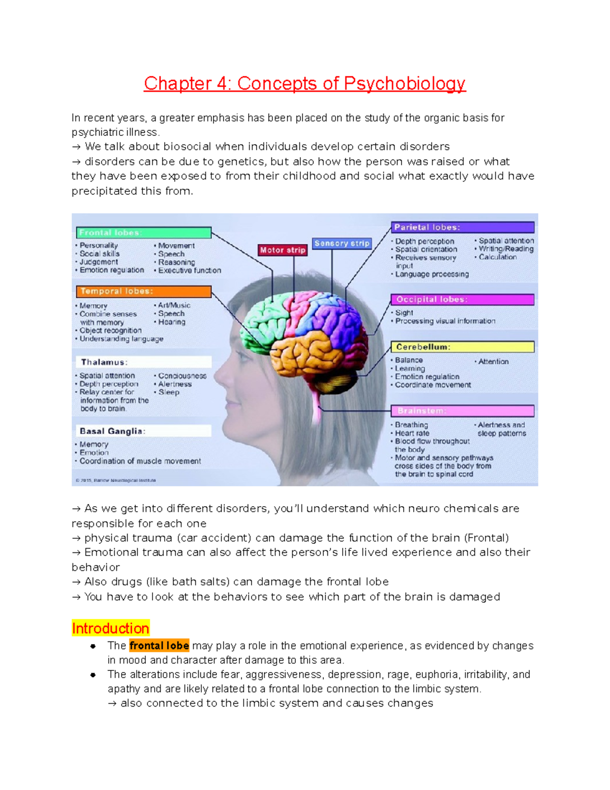 Psych EXAM 2-2 - Chapter 4: Concepts of Psychobiology In recent years ...