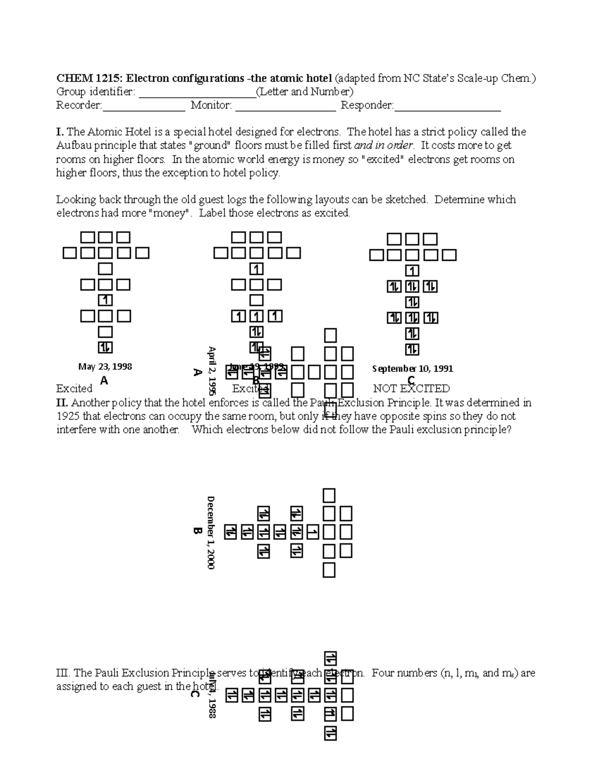 7 4 electron configurations 2022 - CHEM 1215: Electron configurations ...