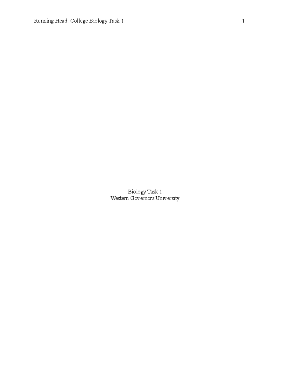 Biological Molecules lab - Biology Task 1 Western Governors University ...