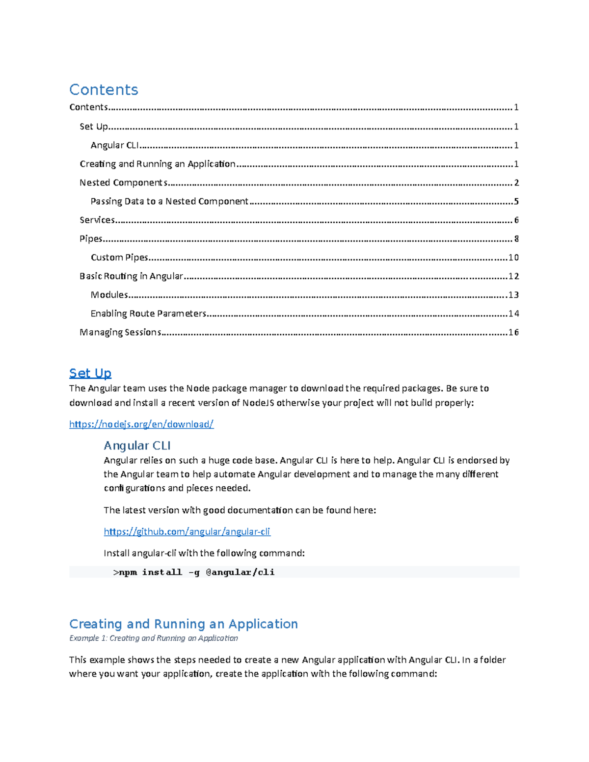 SSD Angular&Vue inclass 2 - Contents - Studocu