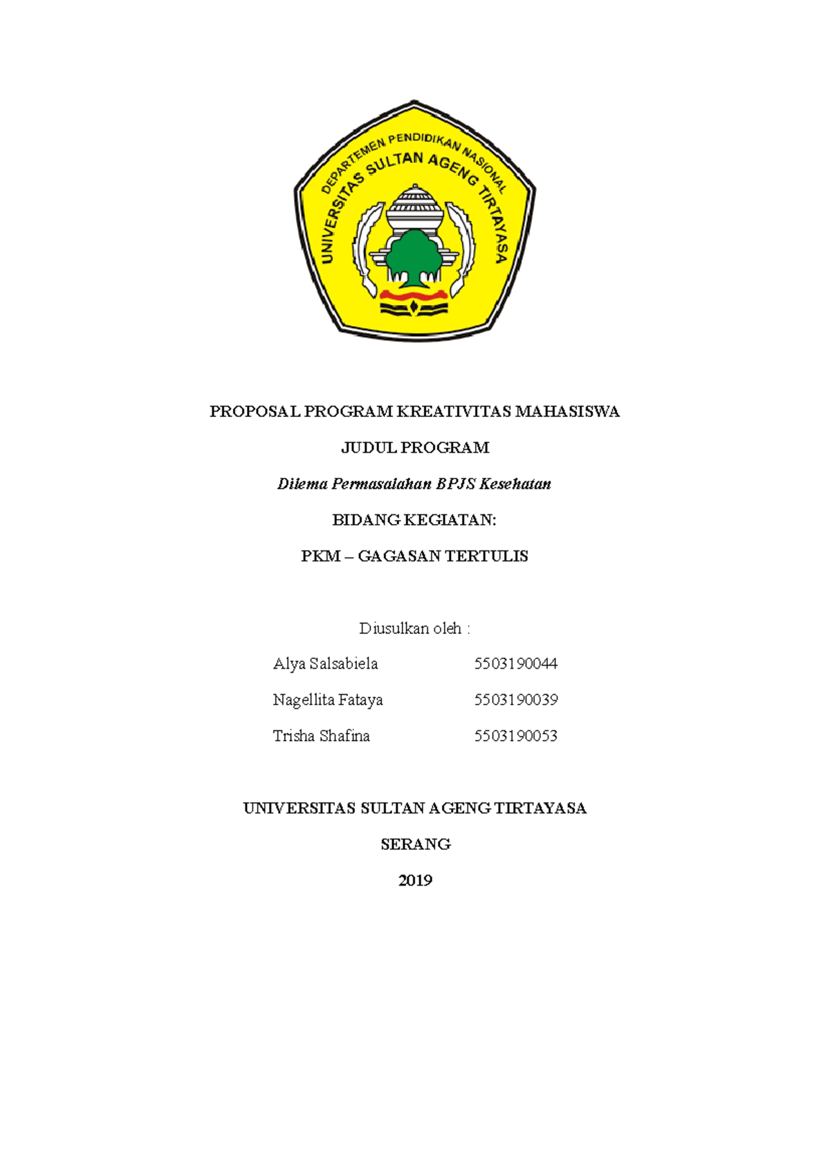 Dilema Permasalahan BPJS Kesehatan - PROPOSAL PROGRAM KREATIVITAS ...