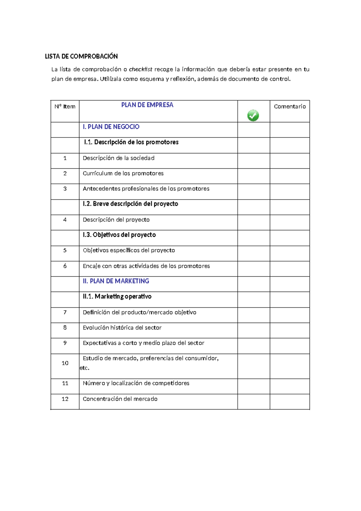 Lista de comprobacion editable - LISTA DE COMPROBACIÓN La lista de ...