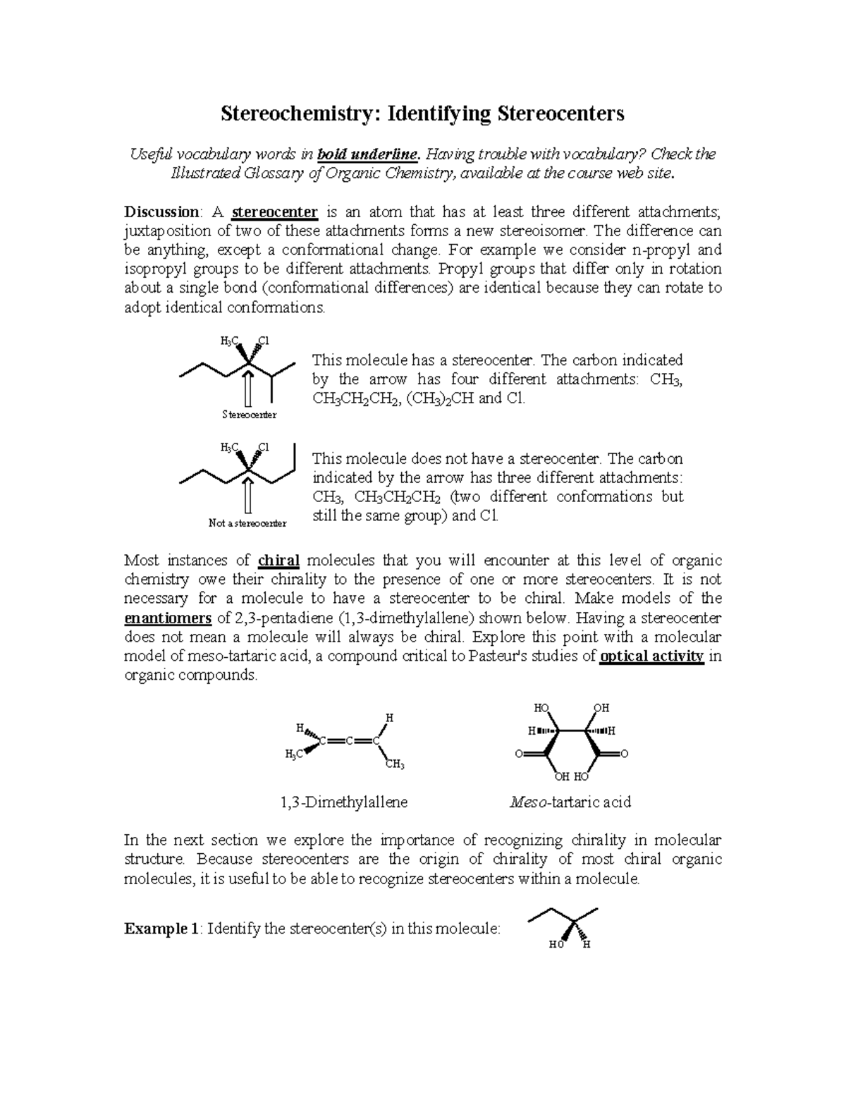 stereochemistry of organic chemistry compounds: stereocenter ...