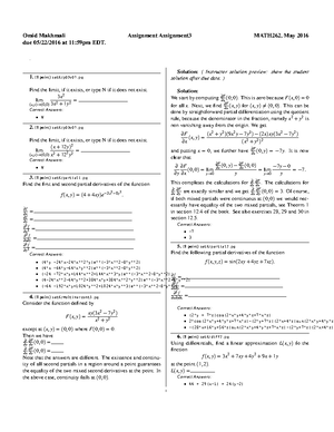 Math 262 midterm practice sheet (sequences, series, limits and partial ...