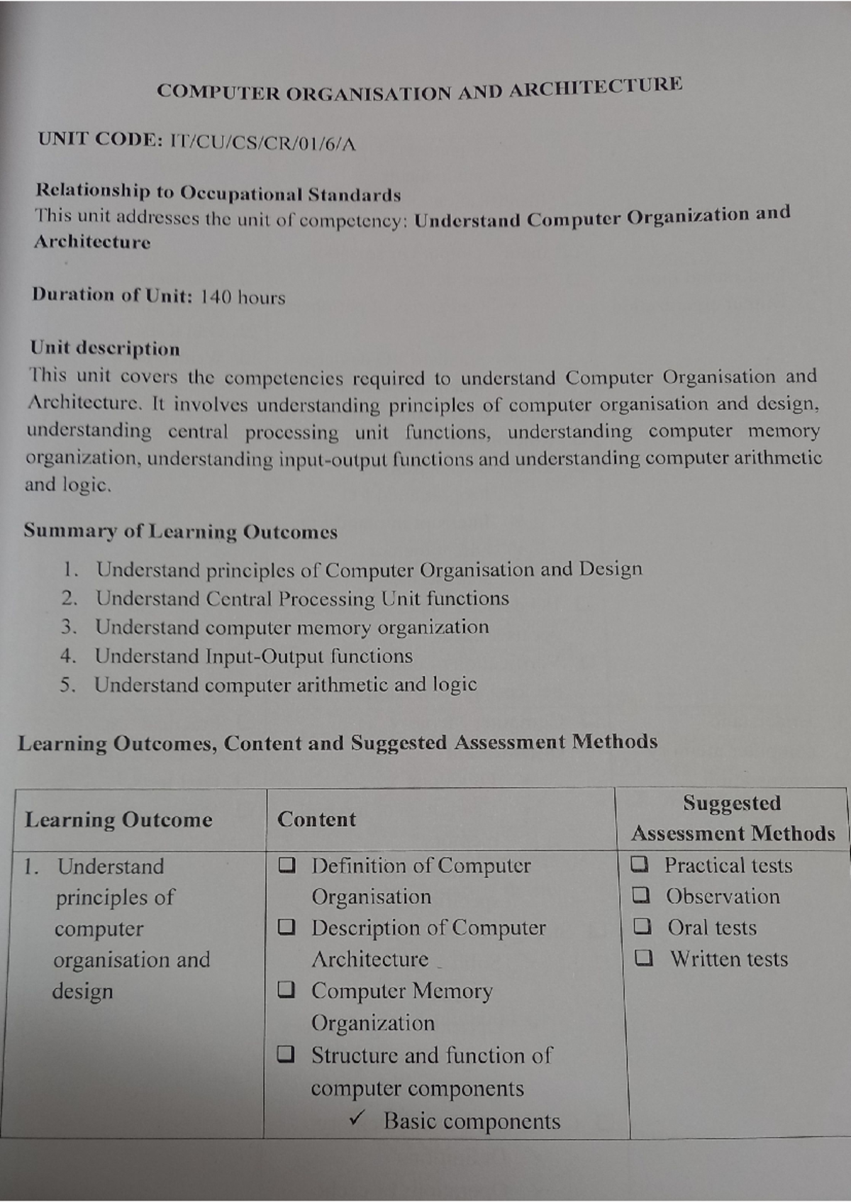 Computer Organization AND Architecture-1 - Computer Studies - Studocu