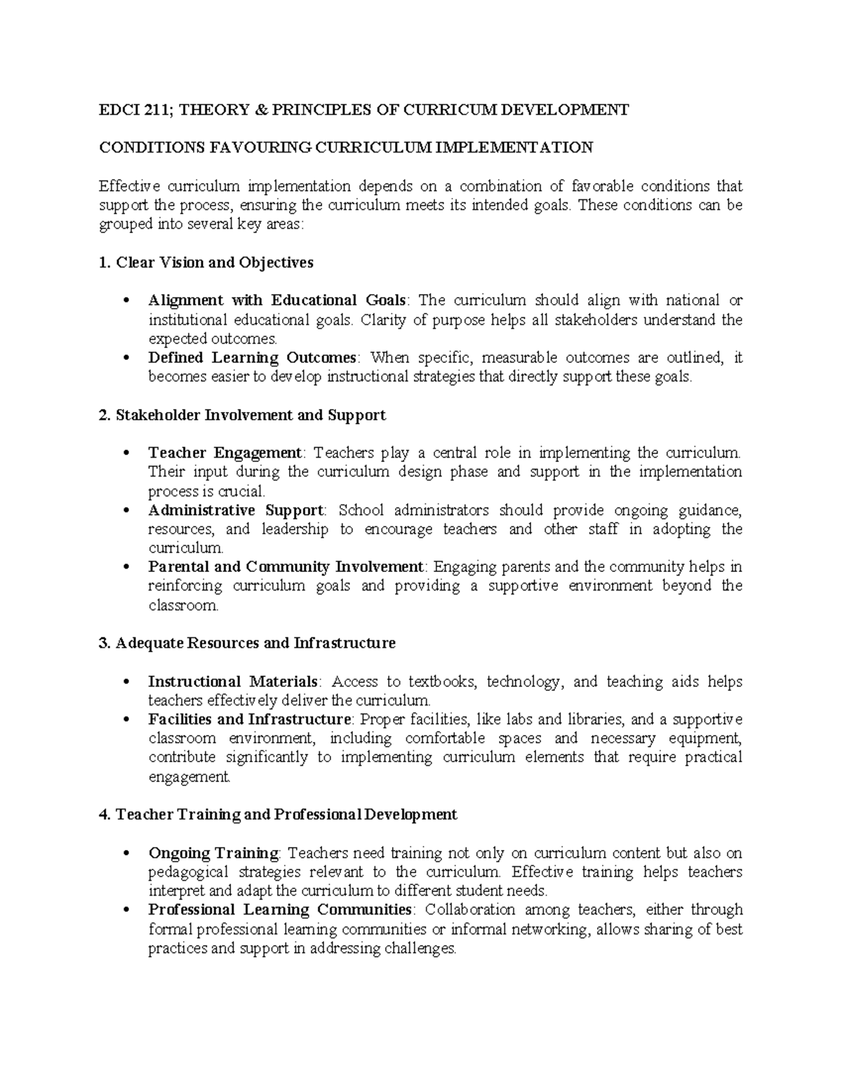EDCI 211 REV - Summarized notes - EDCI 211; THEORY & PRINCIPLES OF ...