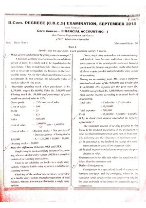 Financial Accounting 1 1 st sem question paper-4 - Advanced Financial ...