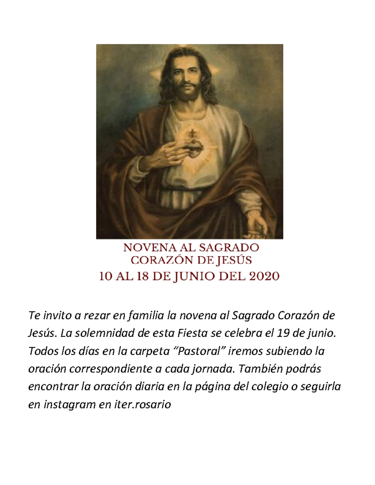 Novena AL Sagrado Corazón DE Jesús PDF - Te invito a rezar en familia ...