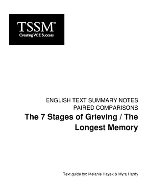 The Longest Memory and 7 stages Of Grieving - ENGLISH TEXT SUMMARY ...