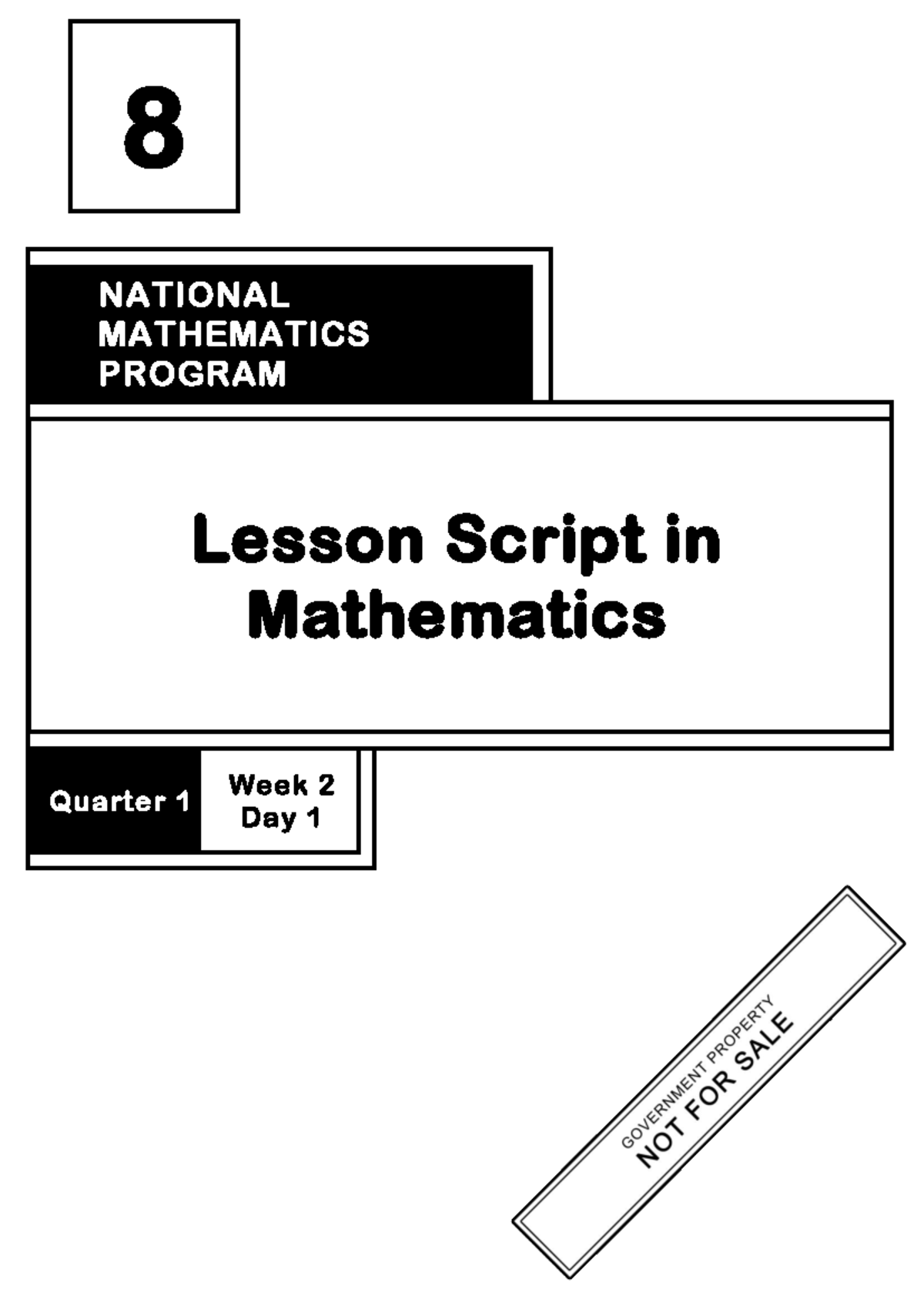 2024-LS-G8 NMP Mathematics Q1 W2 D1 - 8 Quarter 1 Week 2 Day 1 NATIONAL ...