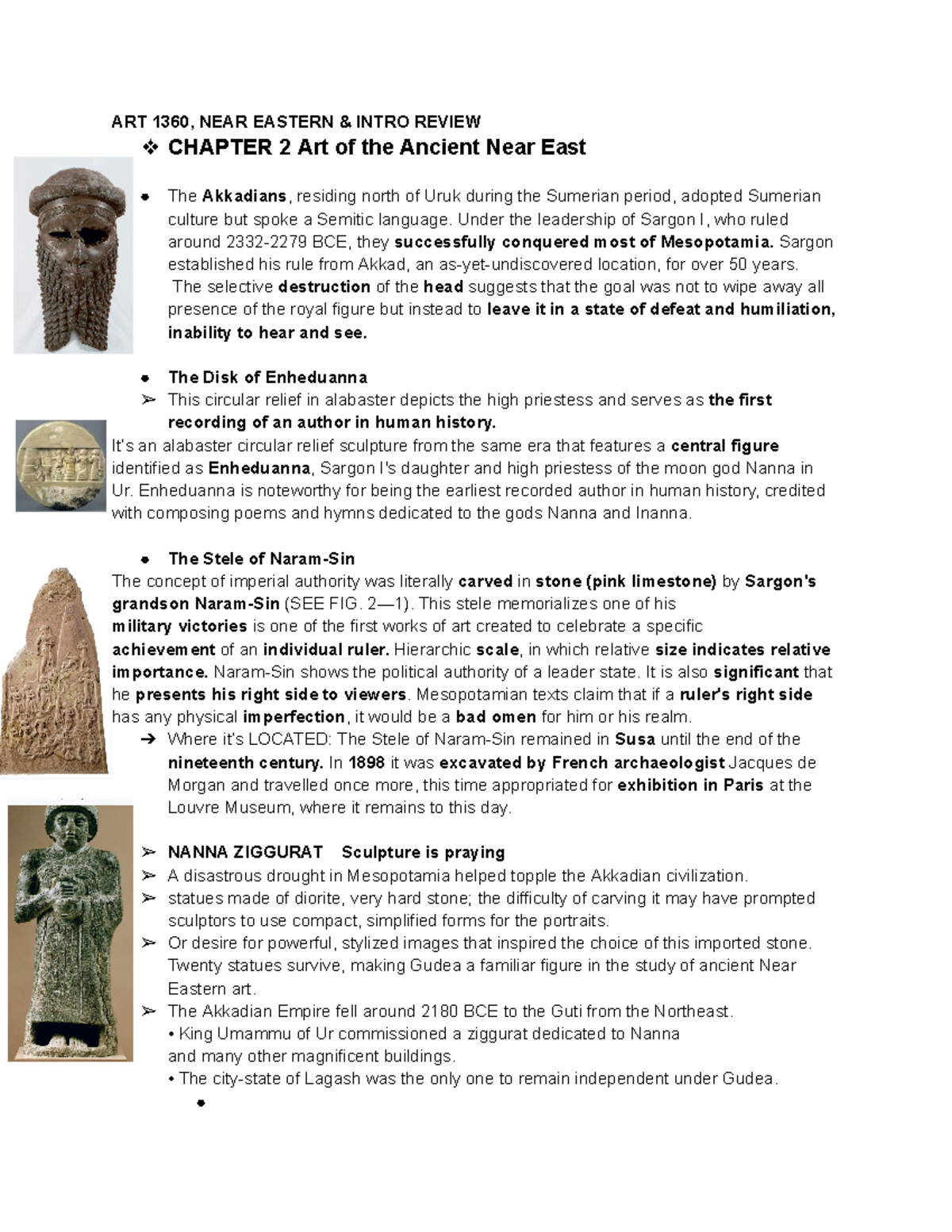 New art history IT GIRL notes - ART 1360, NEAR EASTERN & INTRO REVIEW ...